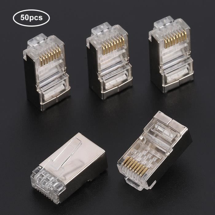 ARAMOX Prise RJ45 Cat6 50pcs Cat6 RJ45 Plug Câble réseau Ethernet ...