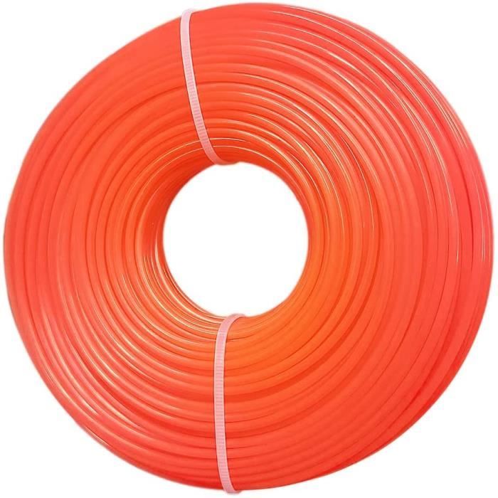 Fil de coupe en nylon - 2 mm x 100 m - Rond - Pour débroussailleuse ...