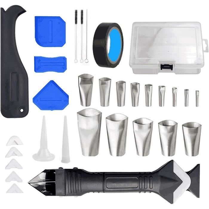 Kit d'outils de calfeutrage 3 en 1 (tête en acier inoxydable), grattoir ...