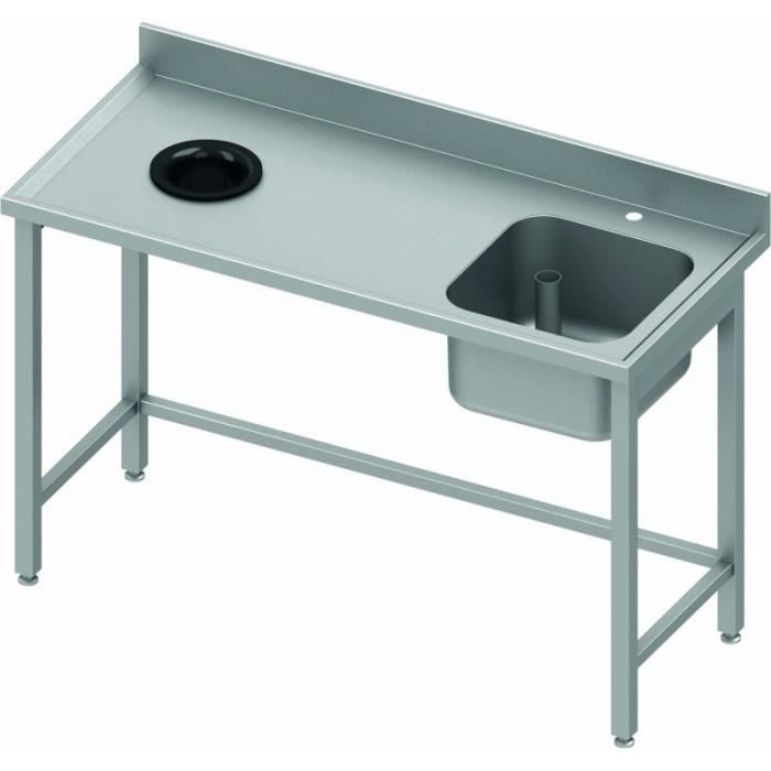 Table de Chef Inox - Bac à Droite - Profondeur 600 - Stalgast - Cdiscount Bricolage