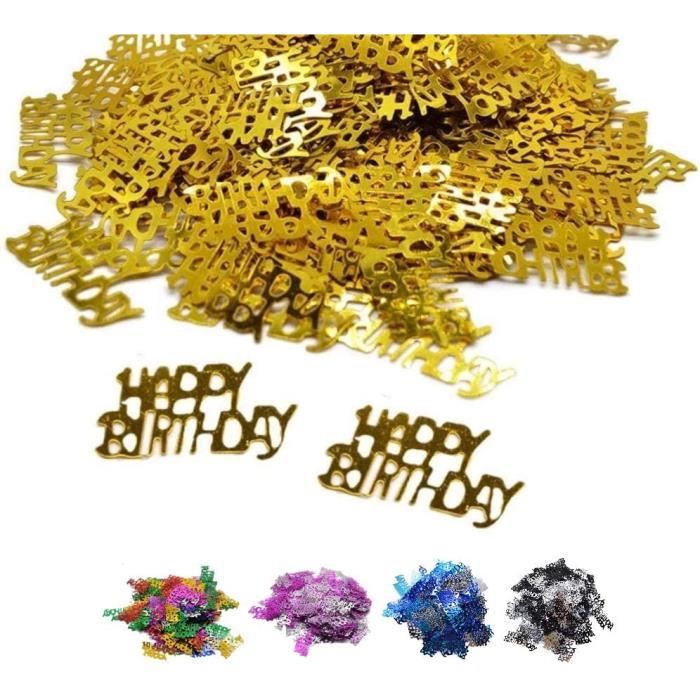 Confetti - Confettis Joyeux Anniversaire D Or Table - Cdiscount Beaux-Arts et Loisirs créatifs