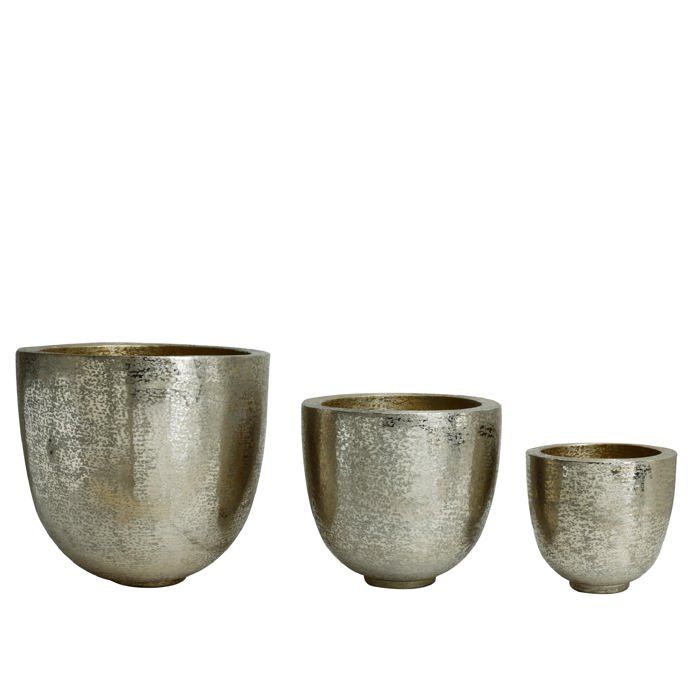 PTMD Mirella Pot De Fleur - 59 X 59 X 58 cm - Aluminium - Or - Ensemble ...