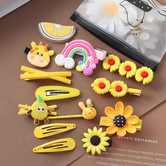 Barrettes mignonnes de dessin animé pour enfants, nœud de fruits ...
