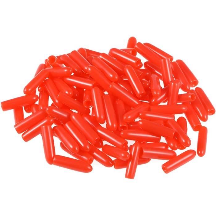 Vis Filetage Protecteur 2Mm Id Rond Capuchon Extrémité Rouge Tube Caps ...