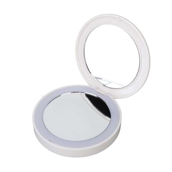 Miroir compact éclairé Miroir compact grossissant 3X double face LED éclairage réglable miroir ...
