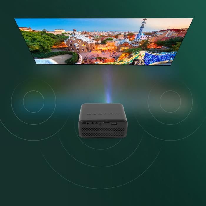 Mini Projecteur Noir 1920x1080 Télécommande Haut-parleur intégré ...