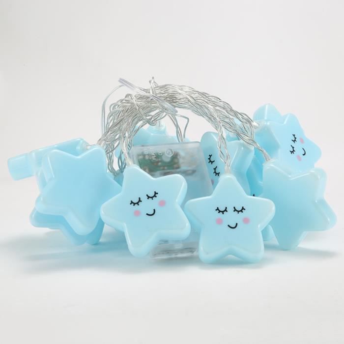 GUIRLANDE LUMINEUSE D'EXTERIEUR,Blue Squint Star 1.5m 10 Leds-battery ...