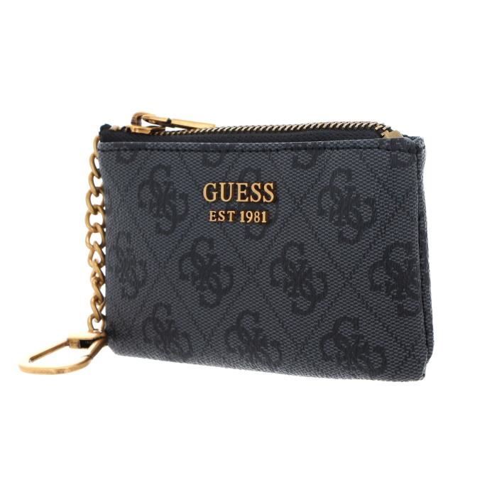 GUESS Izzy SLG Small Zip Pouch Coal Logo [214391] - cas clé porte gris ...