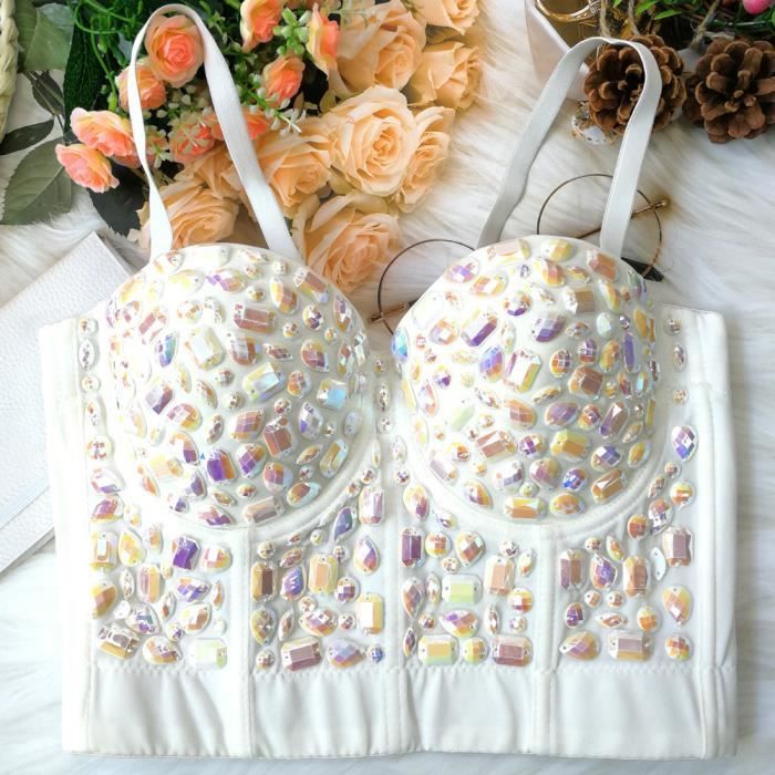 Bustier Steampunk avec Strass pour Femme,Corset Haut de Gamme,Soutien ...