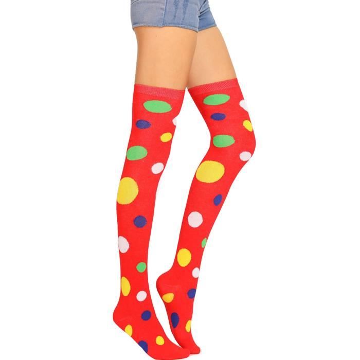 Filles Points à pois Colorés de Genou Chaussettes,Chaussettes de Noël ...