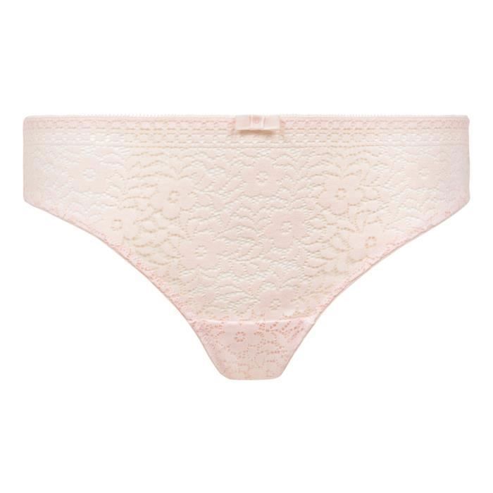 Slip dentelle recyclée - DIM - Sublim - Blc rose - Jeu de transparence ...