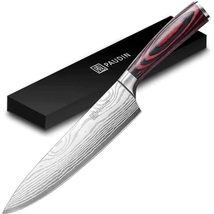 Couteau de Chef, couteau de cuisine 8 pouces professionnel, couteau de ...