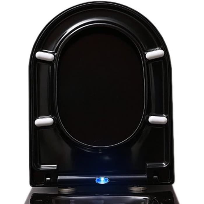 Siège Wc Soft-Close U1002 Avec Éclairage Led - Noir - Convient À Tous ...