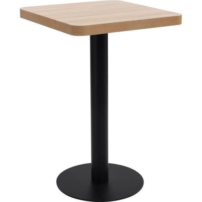 VidaXL Table de bistro Marron clair 50x50 cm MDF - Cdiscount Maison