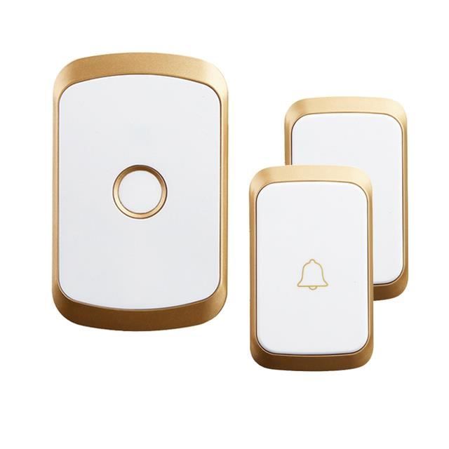 Doorbell waterproof wireless,gold 2x1-UK--Sonnette D'extérieur ...