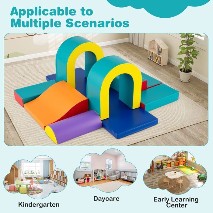 DREAMADE 10 PCS Parcours Motricité Bébé, Blocs d'escalade en Mousse ...