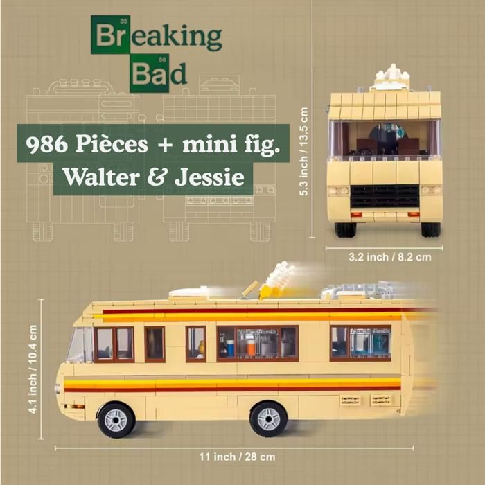 Bus Breaking Bad – 986 pièces – Kit de construction + mini fig Walter ...