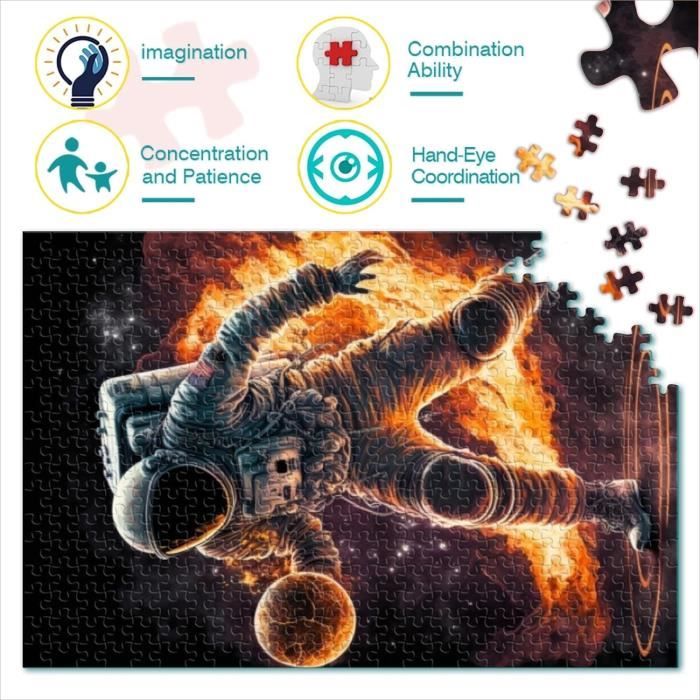 Puzzle 1000 Pièces Puzzle Spatial Astronaute De Basket-Ball Pour ...