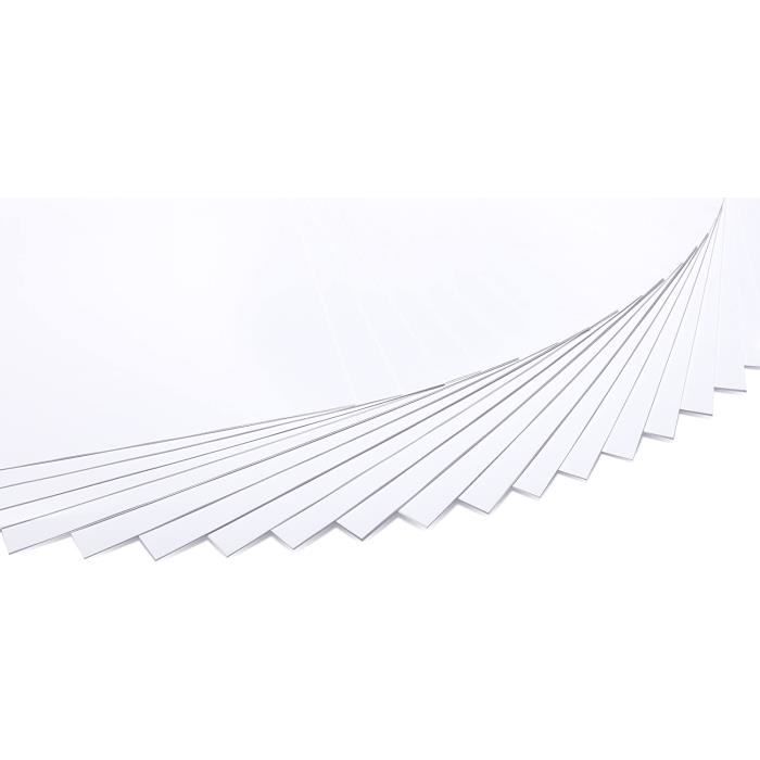 100 feuilles de Cartonette A4, Papier à dessin blanc, teinté dans la ...