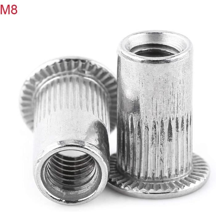 Bwlzsp Écrous Panneaux Écrou À Rivet M3-m8 Tête Plate Filetée Aveugle ...