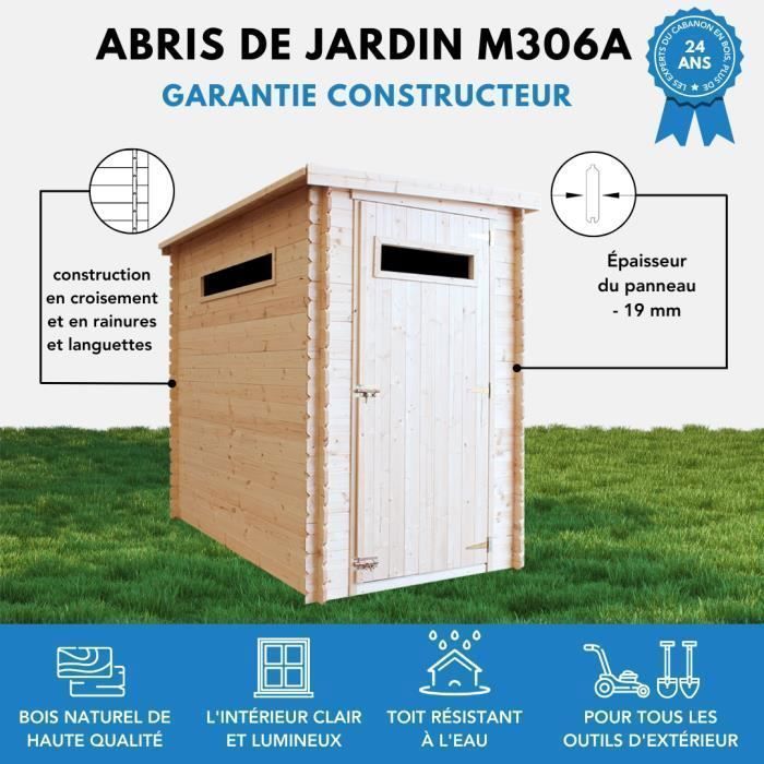 Abri de jardin en bois - AVEC SOL TRAITÉ - Timbela M306A-M306G - Le ...