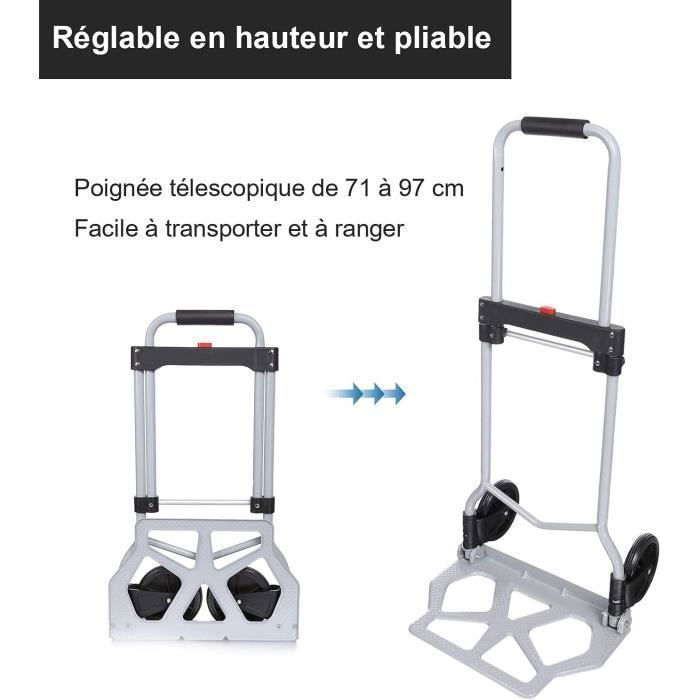 Diable pliable 120 KG en aluminium, Diable de manutention, Chariots à ...