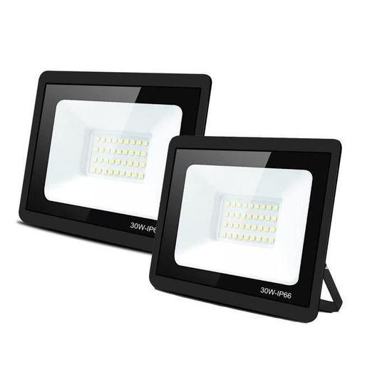 Lot de 2 Projecteurs Extérieur LED Blanc Froid 30W, Projecteur à LED ...