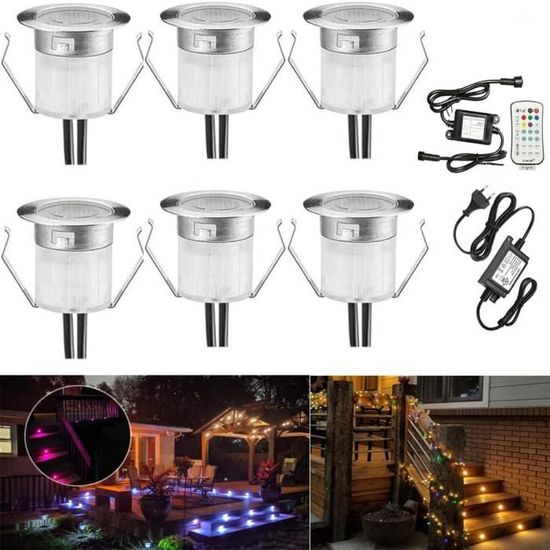 6X Rgbww Spot Encastrable Exterieur Spot Terrasse Exterieur Ip67 12V 0 ...