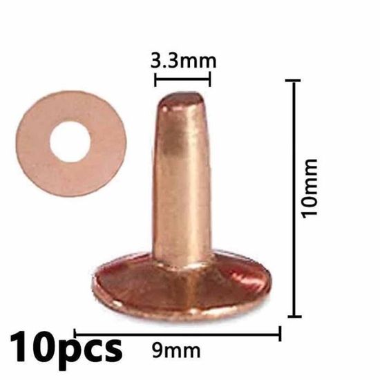 RIVET,1--Clous de rivetage en laiton massif, Rivets en cuivre pour ...