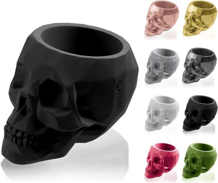 Pot De Fleurs En Ciment Cache-Pot En Bton Tte De Mort Low Poly 5 Cm 76 ...