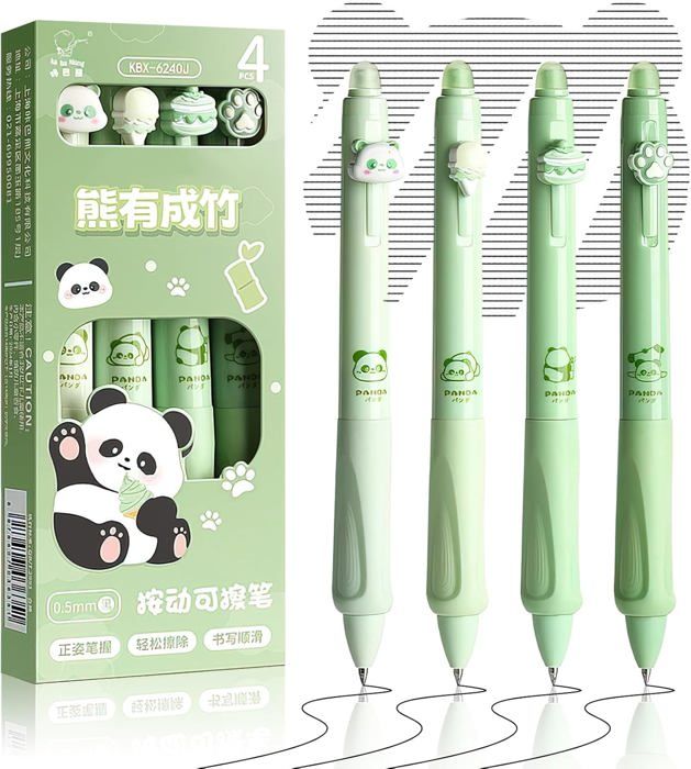 Stylo Gomme, 4 bâtons Stylo Gomme Kawaii, Stylos Effaçables, Stylo ...