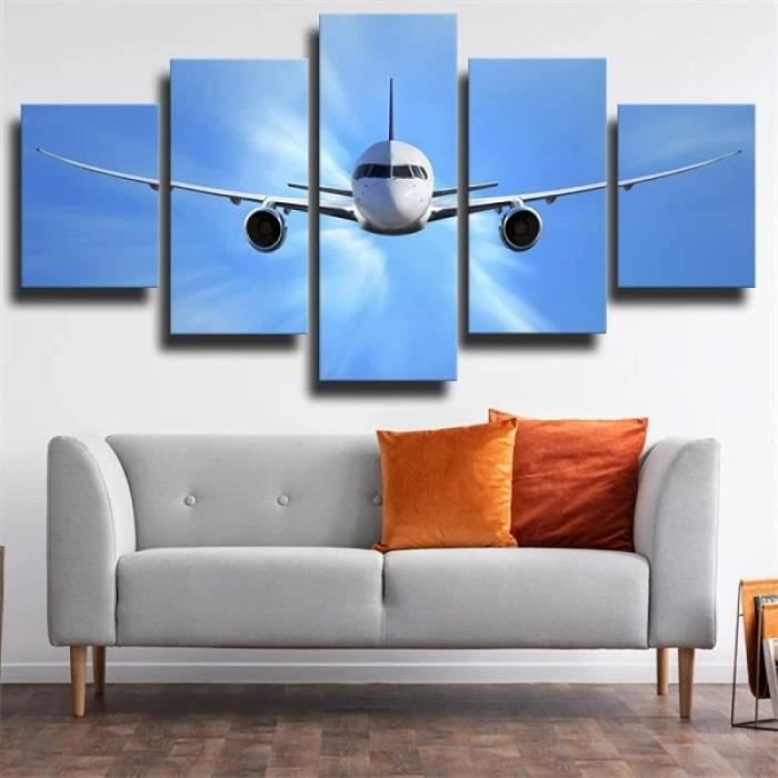 5 Parties tendu Toile Tableau Decoration Avion De Passager, Vitesse ...