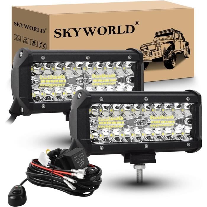 Phare de Travail Led Tracteur 2PCS 120W 17.8cm Projecteur LED Voiture ...