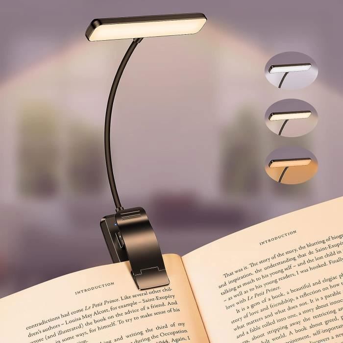Lampe de Lecture 19 LED, Liseuse Lampe Clip Rechargeable, Protection ...
