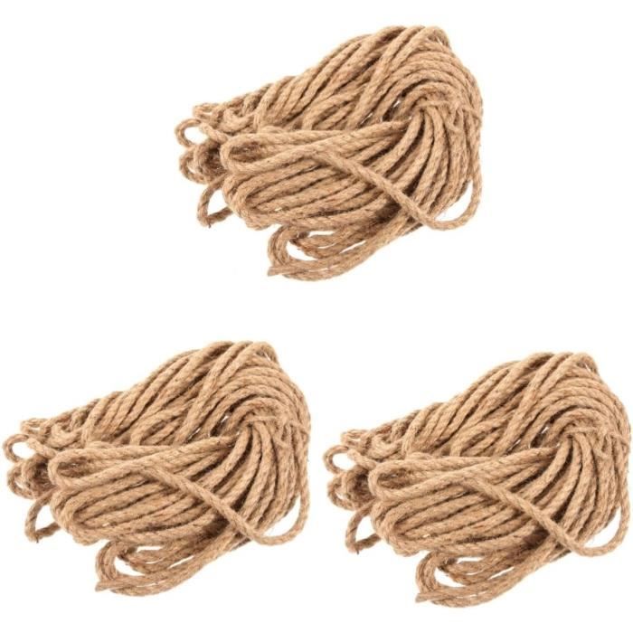 3 Rouleaux De Corde Épaisse Robuste Corde Agricole Corde De Lin Jaune ...