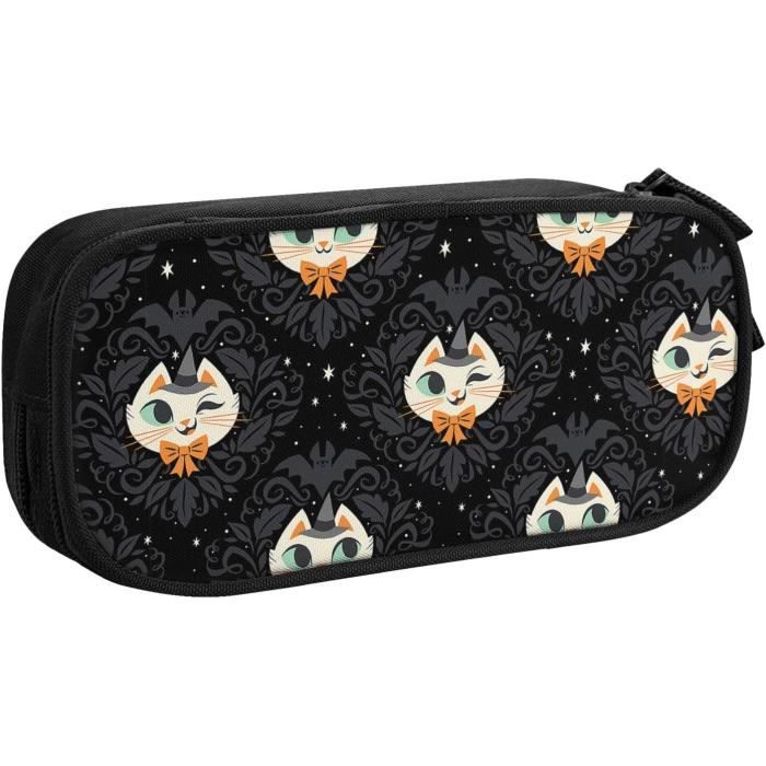 Trousse À Crayons Motif Chat D'Halloween De Grande Capacité Pour Homme ...