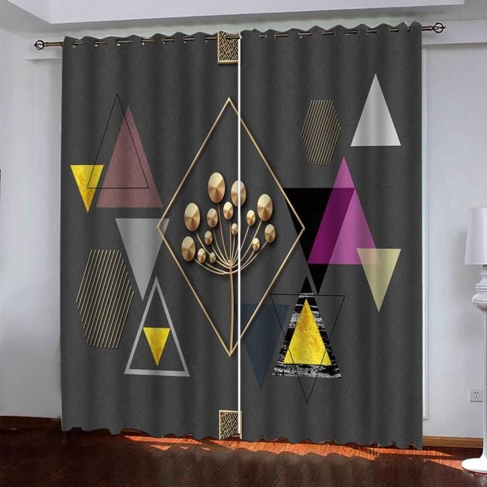 Rideau Occultant Thermiques 3D Formes Géométriques Colorées Motif L 140 ...