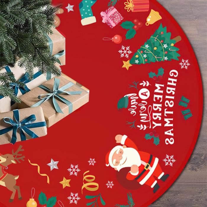 Jupe De Sapin De Noel 120Cm, Couvre Pied Sapin Noël Rond, Cache Pied ...