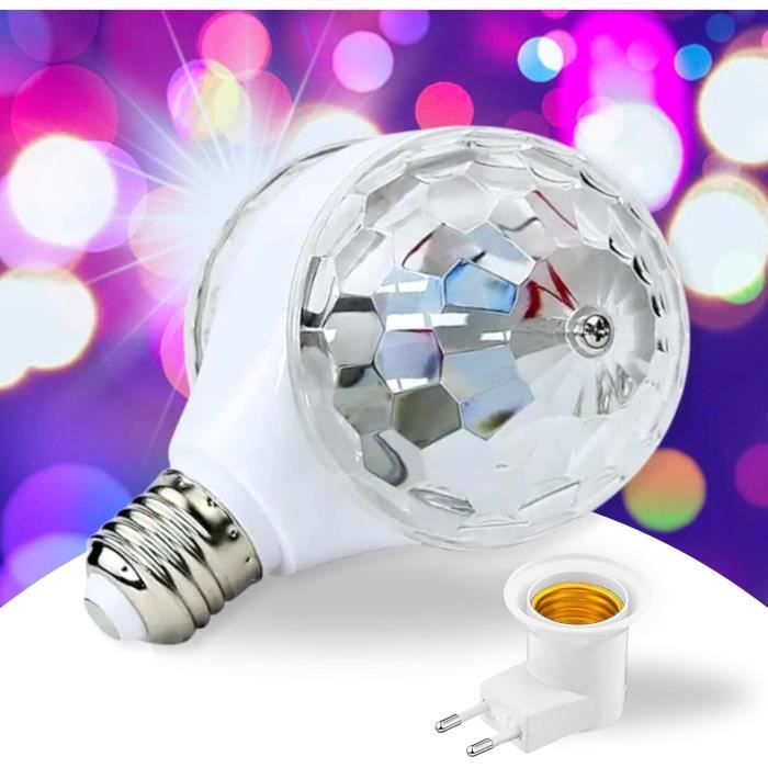 Boule a Facette 360° Rotative avec Double Projecteur e Connecteur de ...