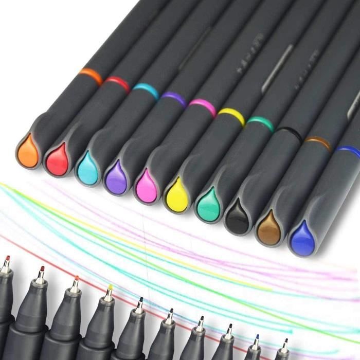 Stylo Fineliner, stylo de dessin au trait fin Ensemble de 0,38 mm de ...