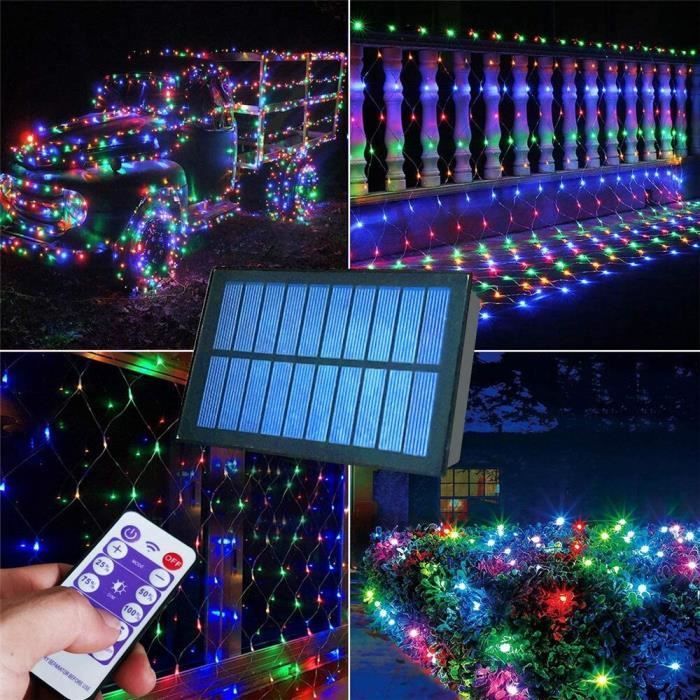 Filet solaire à LED 3x2m, guirlande lumineuse en maille pour l ...