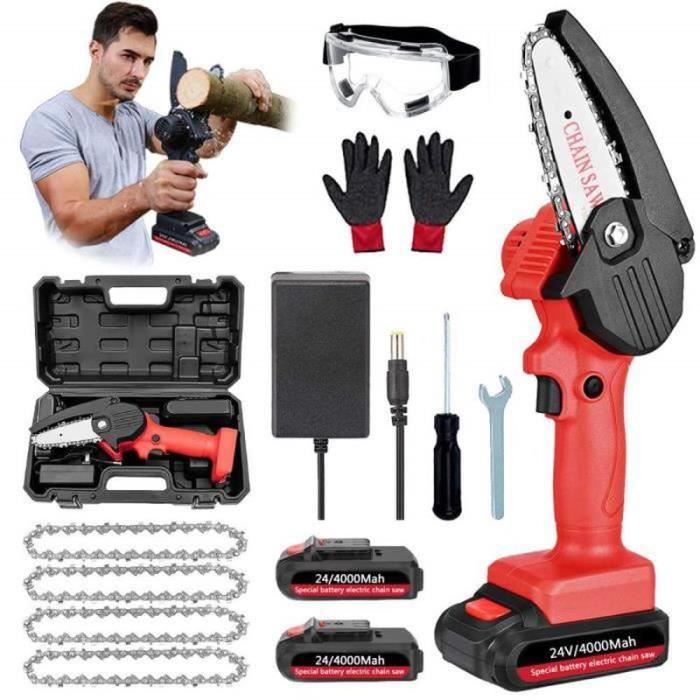 TRONCONNEUSE - ELAGUEUSE Tronçonneuse électrique sans fil mini manuelle ...