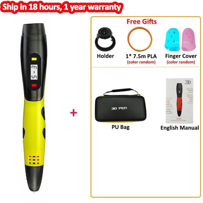 Stylo 3d,Stylo de dessin 3D pour enfants, 3 vitesses réglables avec ...