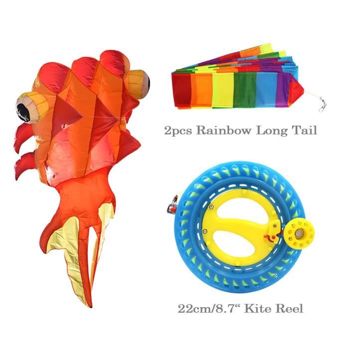 Cerf-volant géant en forme de poisson rouge 3D sans cadre - Style-5 Set ...