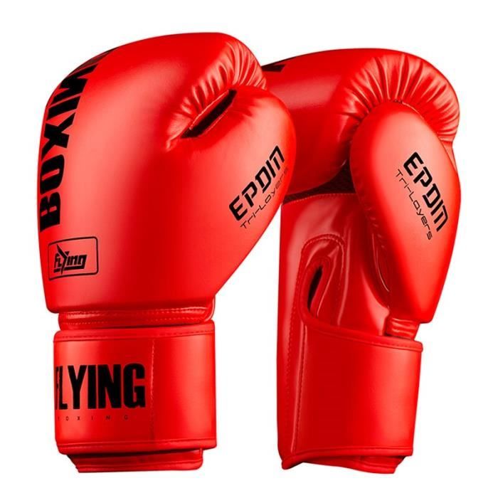 FIVING gants De boxe en cuir PU pour hommes et femmes Muay Thai Guantes ...