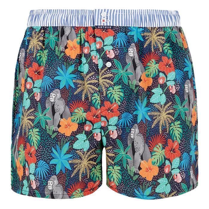 Caleçon coton biologique coupe américaine Arthur bleu Bleu marine, vert ...