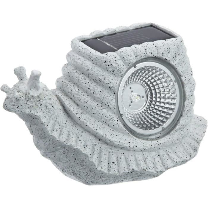 477-27 Escargot De Pierre Pour Jardin Avec Lumière Led Solaire, Couleur ...