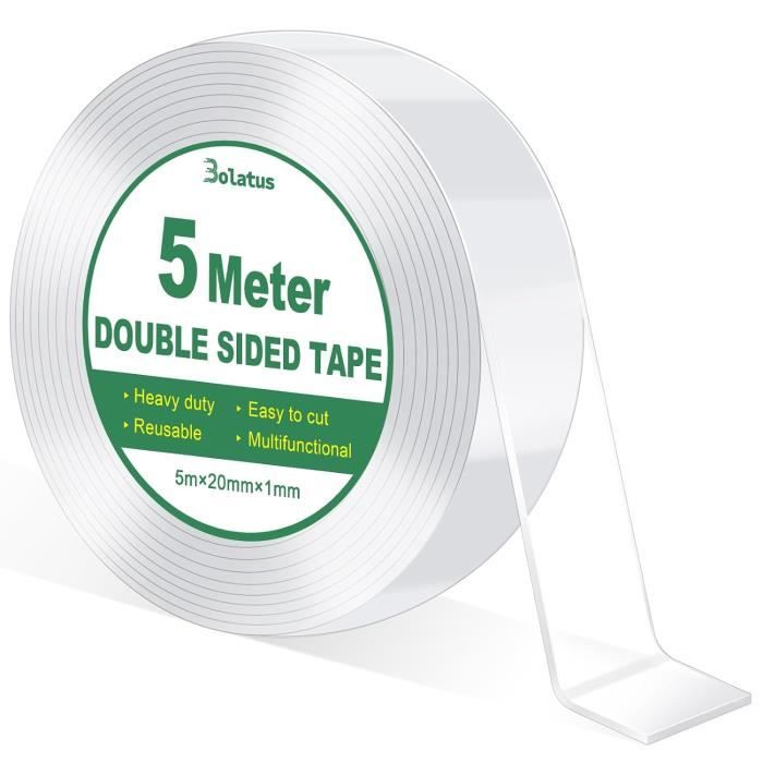 5M Ruban Adhésif Double Face Extra Fort Transparent, Double Face ...
