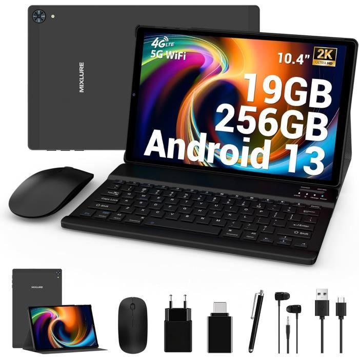 Android 13 Tablette 19Gb Ram 256Gb Rom,8-C ur 2.0 Ghz,4G Lte+5G Wifi Tablette 10.4 Pouces,2000* ...