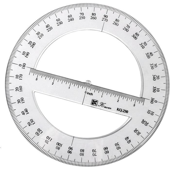 Portable Rapporteur Règle Angle Clair 9,8" Règle Jauge Mathématiques ...